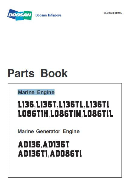 Catalogo De Peças DOOSAN - L136,L136T,L136TL,L136TI - Motor Marítimo ...